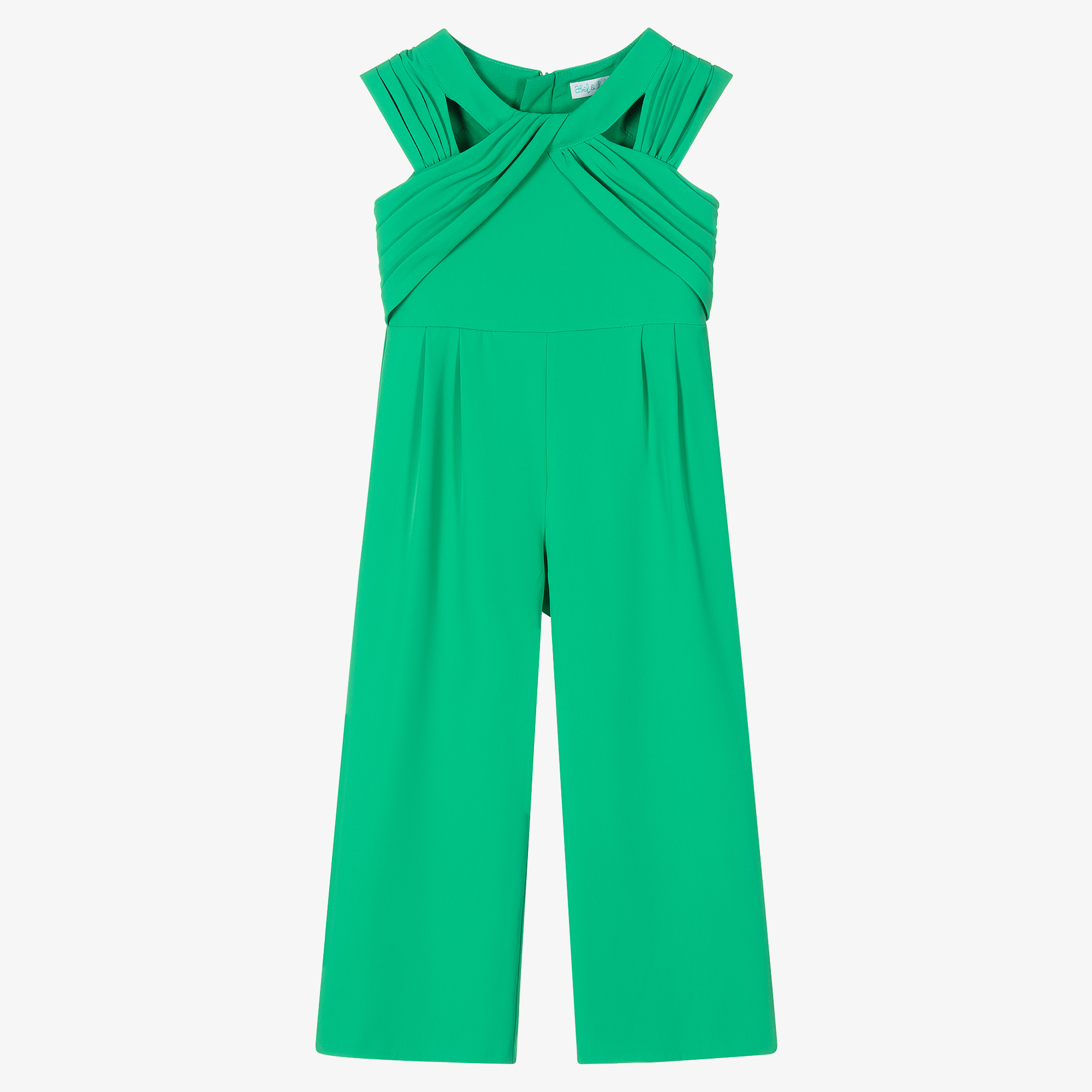 Abel & Lula - Girls Bright Green Crêpe Jumpsuit Abel & Lula - Girls Bright Green Crêpe Jumpsuit