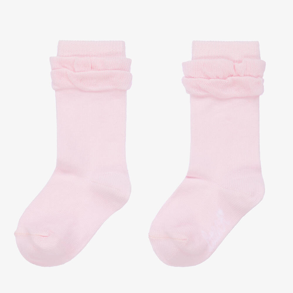 A Dee - Girls Pink Cotton Ruffle Socks | Childrensalon Outlet