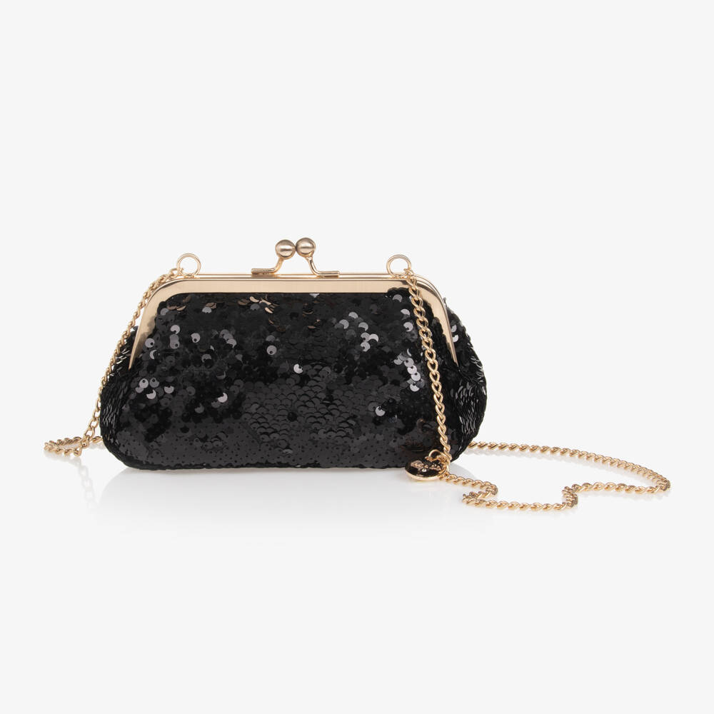 Abel & Lula - Girls Sequin Purse in Black | Childrensalon Outlet