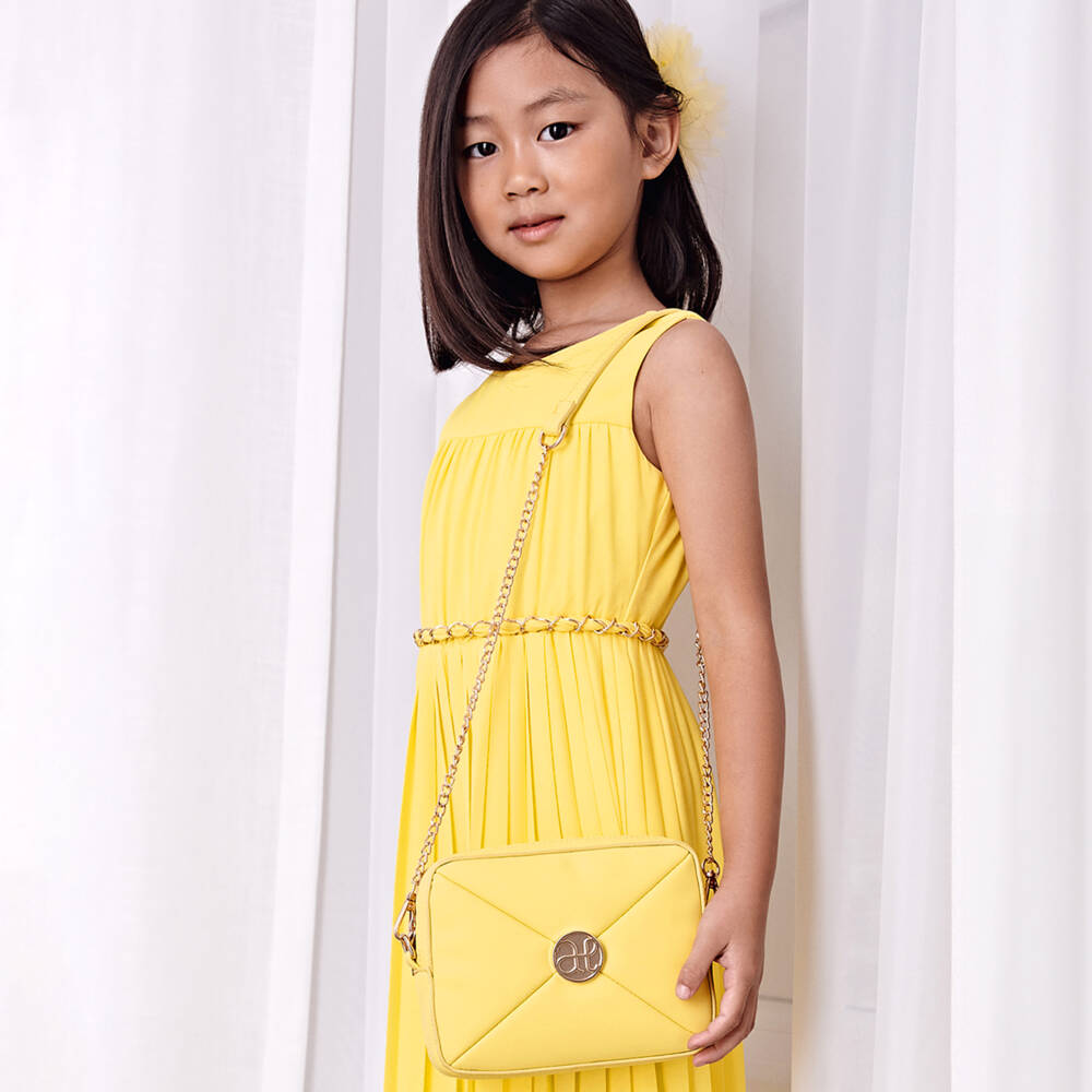 Abel & Lula - Yellow Quilted Faux Leather Bag (17cm) | Childrensalon Outlet