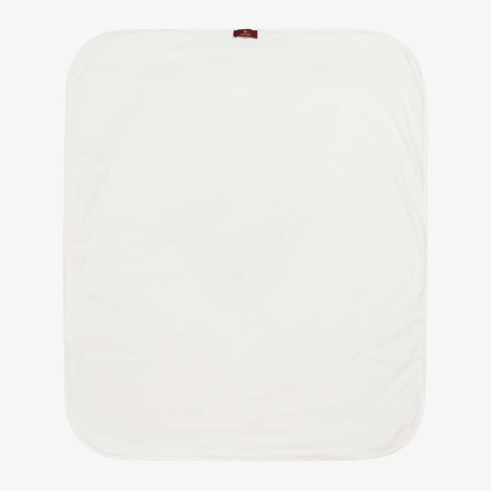 AIGNER - Ivory Pima Cotton Baby Blanket (90 cm) | Childrensalon Outlet