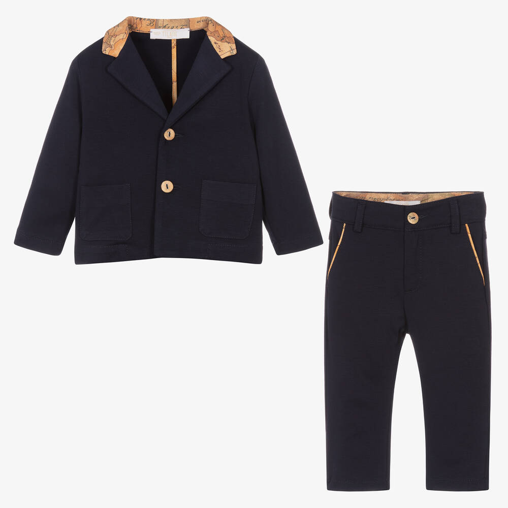 Alviero Martini - Baby Boys Blue Geo Map Suit | Childrensalon Outlet