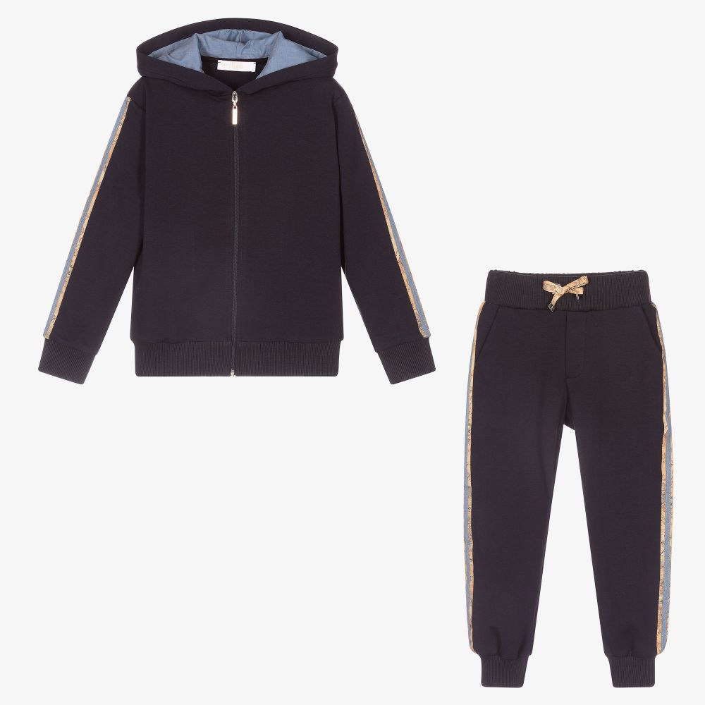 Alviero Martini - Boys Blue Geo Map Tracksuit | Childrensalon Outlet