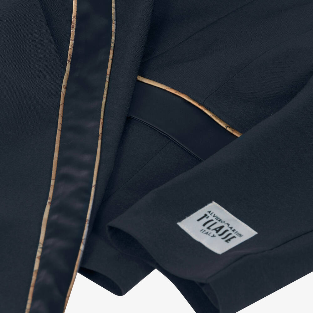 Alviero Martini - Teen Boys Navy Blue Cotton Geo Map Suit ...