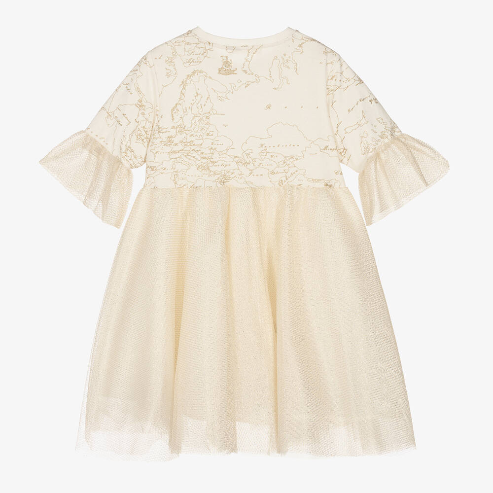 Alviero Martini - فستان تينز بناتي تول لون عاجي وذهبي | Childrensalon ...