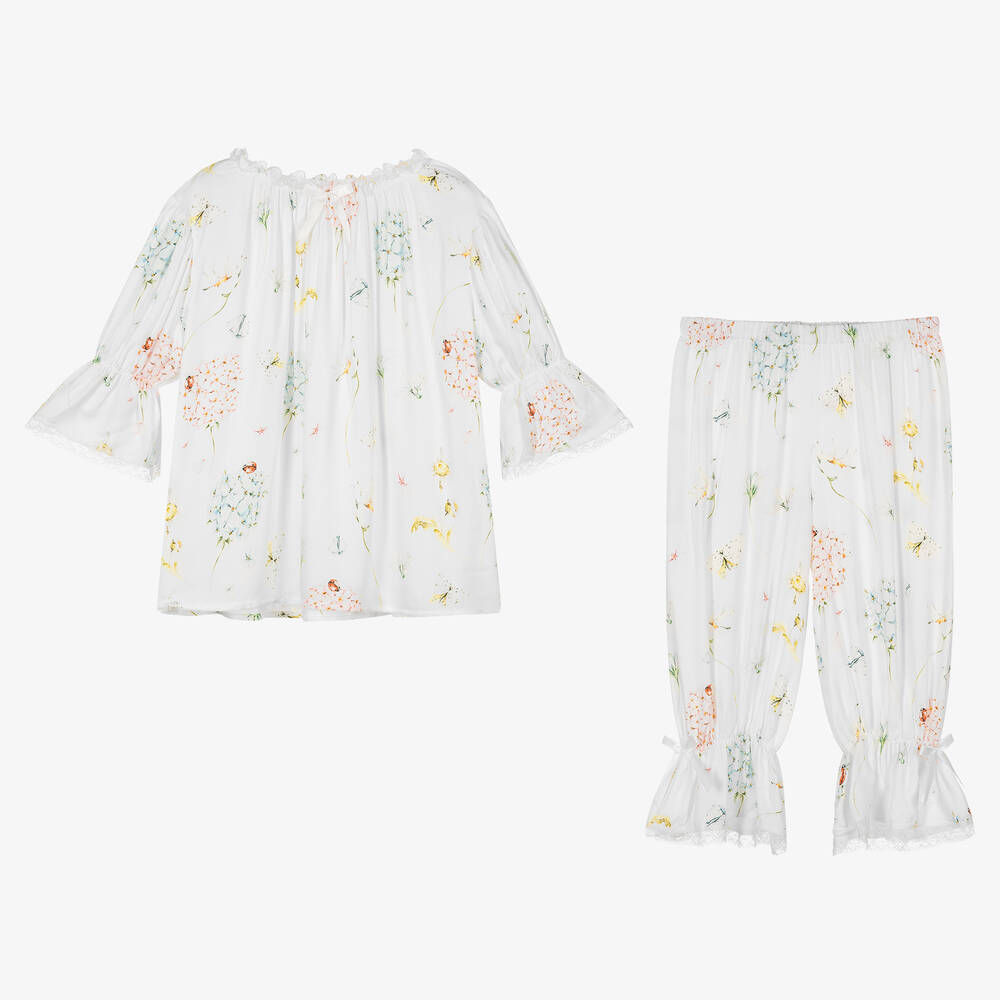 AMIKI Children - Girls White Ladybird & Floral Pyjamas | Childrensalon ...