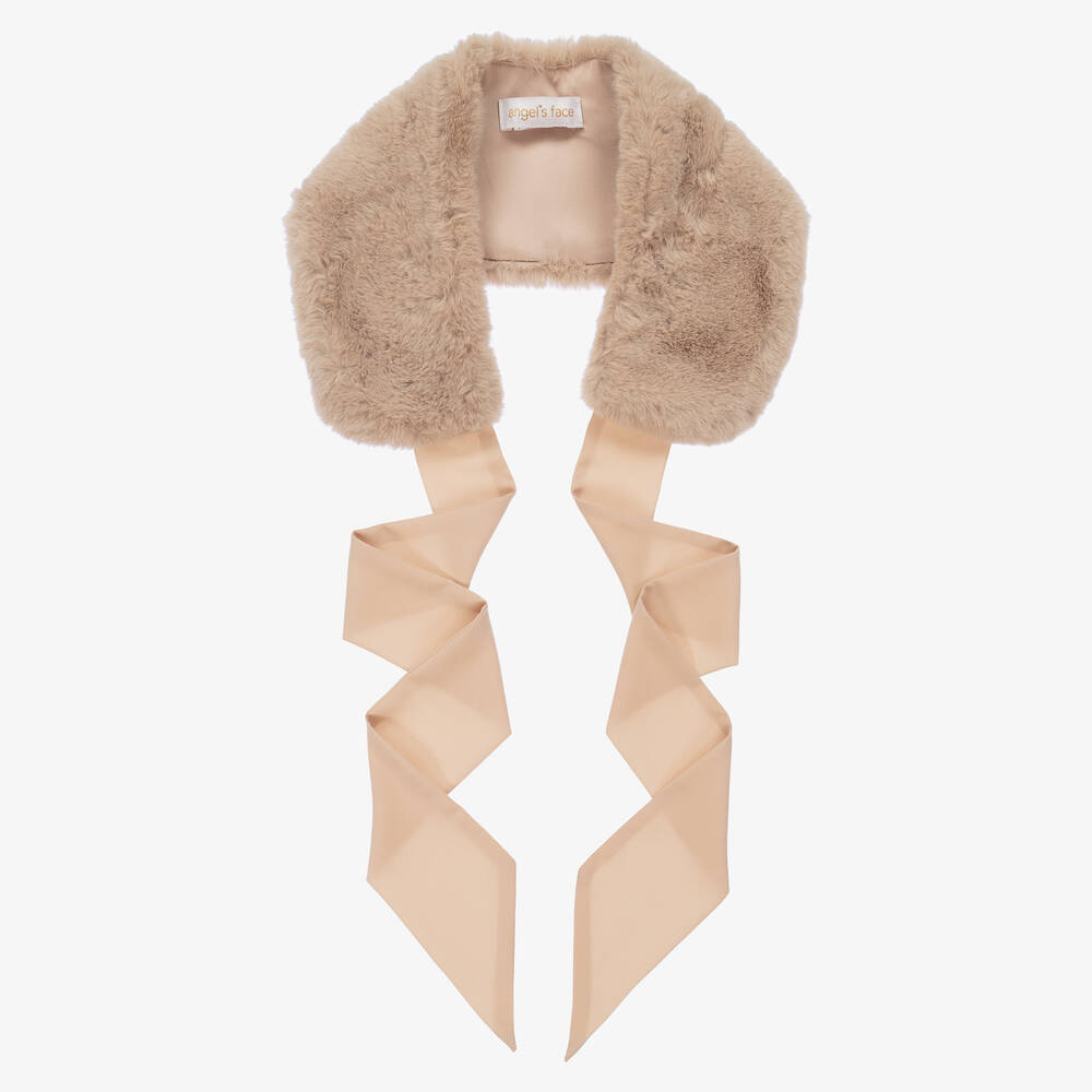Angel s Face Girls Beige Faux Fur Collar Childrensalon Outlet