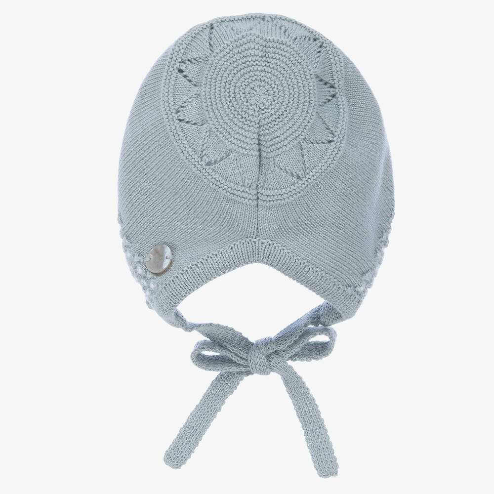 Artesanía Granlei - Blue Knitted Baby Bonnet | Childrensalon Outlet