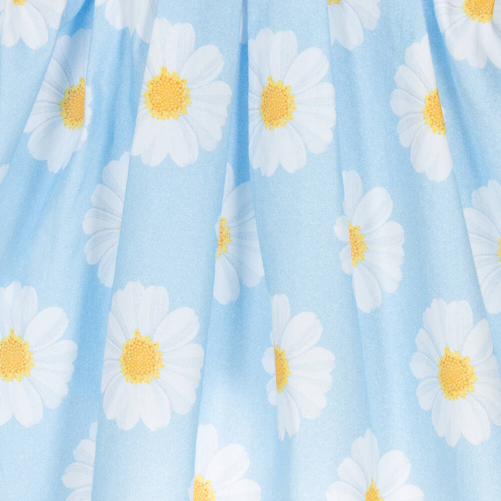Balloon Chic - Baby Girls Blue Daisy Print Cotton Dress Set ...