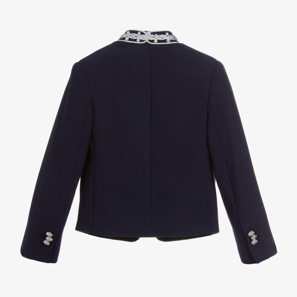 Balmain - Blue Cotton Military Jacket | Childrensalon Outlet Balmain - Blue Cotton Military Jacket | Childrensalon Outlet