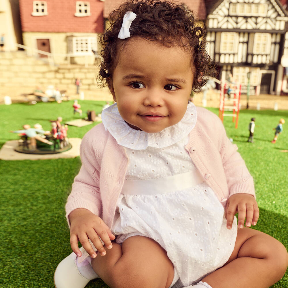 Beatrice & George - Baby Girls White Broderie Anglaise Shortie ...