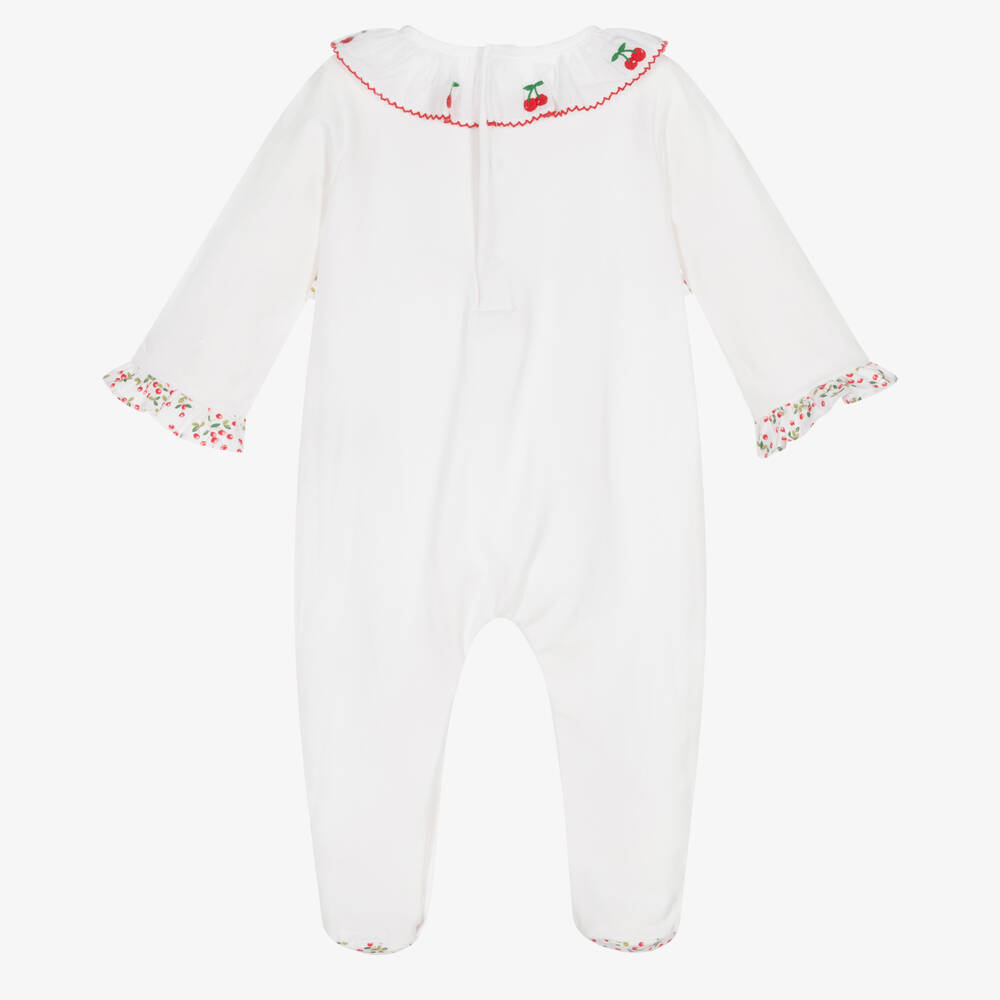 Beatrice & George - Grenouillère blanche en coton Fille | Childrensalon ...