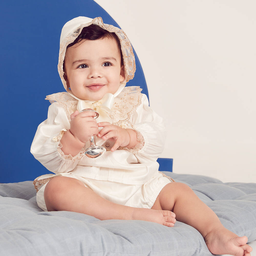Beatrice & George - Ivory Satin & Lace Ceremony Outfit | Childrensalon ...
