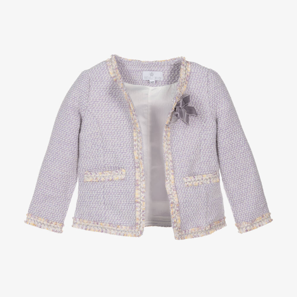 Beau KiD - Girls Lilac Tweed Outfit Set | Childrensalon Outlet