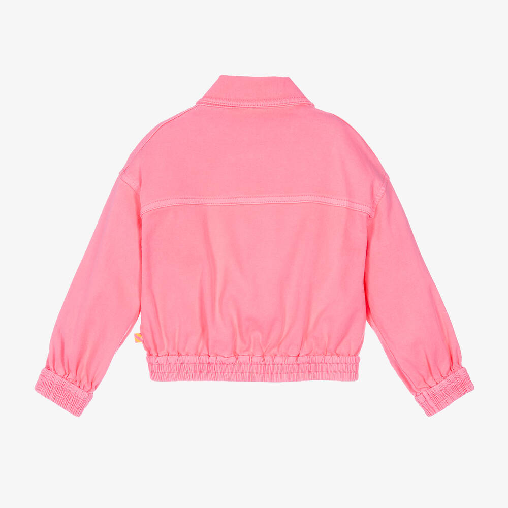 Billieblush - Girls Neon Pink Studded Bomber Jacket | Childrensalon Outlet