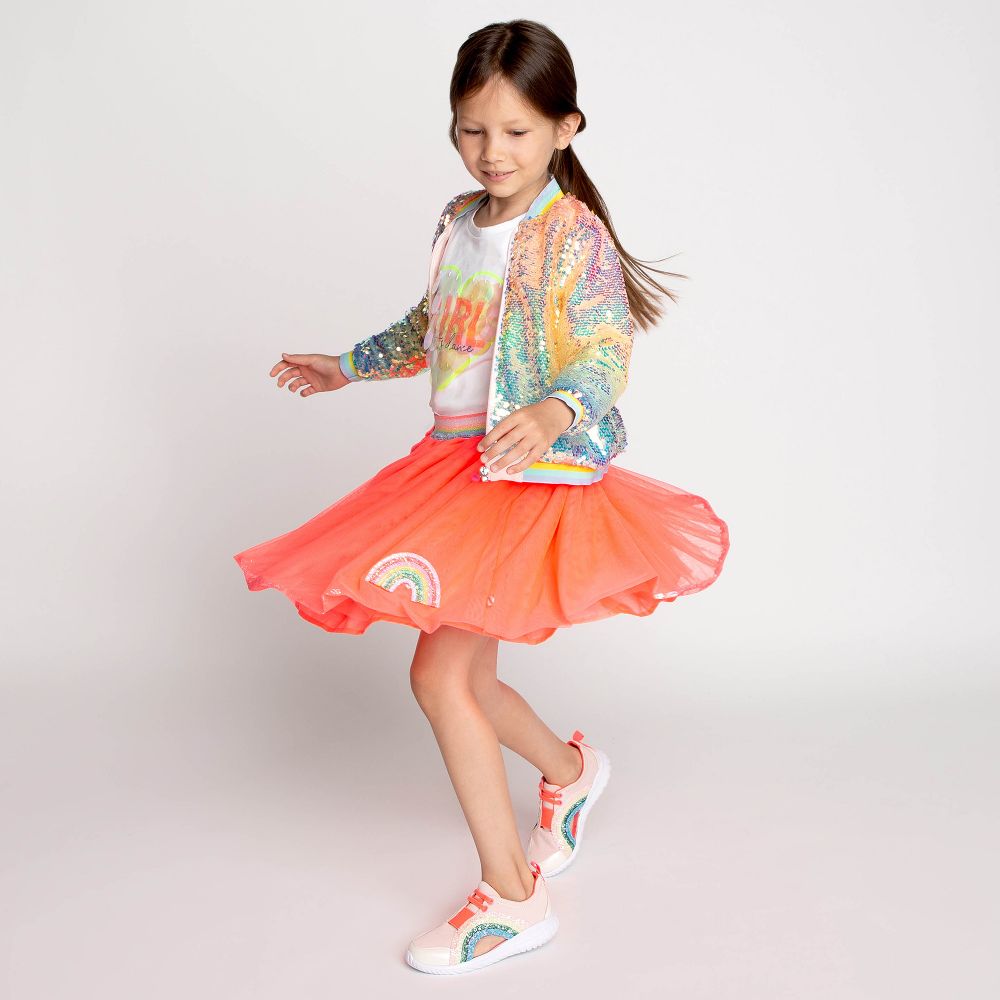 Billieblush - Girls Pink Rainbow Trainers | Childrensalon Outlet