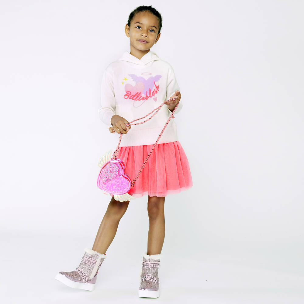 Billieblush - Ivory & Neon Pink Tulle Dress | Childrensalon Outlet