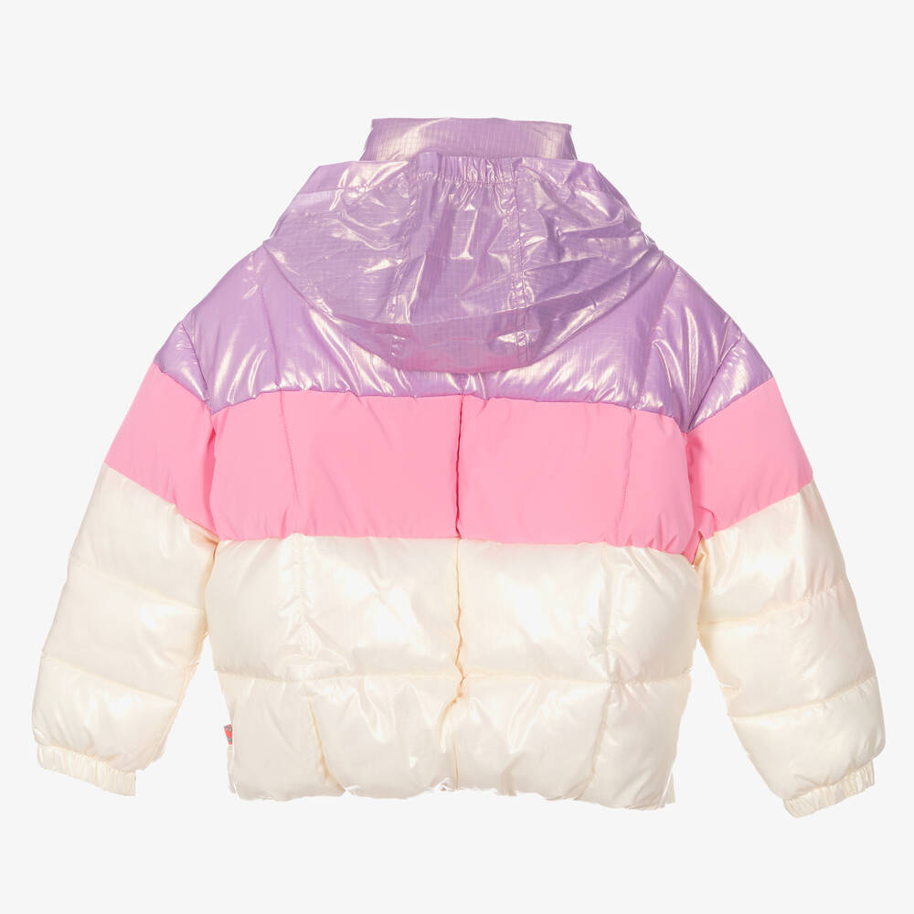 Billieblush - Purple & Ivory Puffer Coat | Childrensalon Outlet