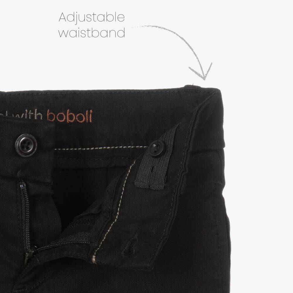 Boboli - Boys Black Chess Trouser Set | Childrensalon Outlet