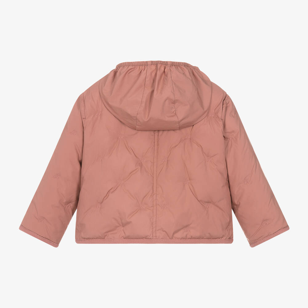 Bonpoint - Girls Pink Quilted Cherry Jacket | Childrensalon Outlet