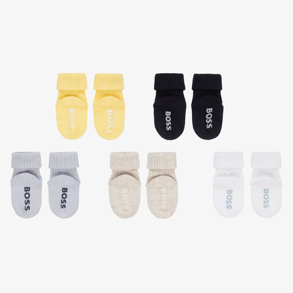 BOSS - Baby Boys Cotton Socks (5 Pack) | Childrensalon Outlet