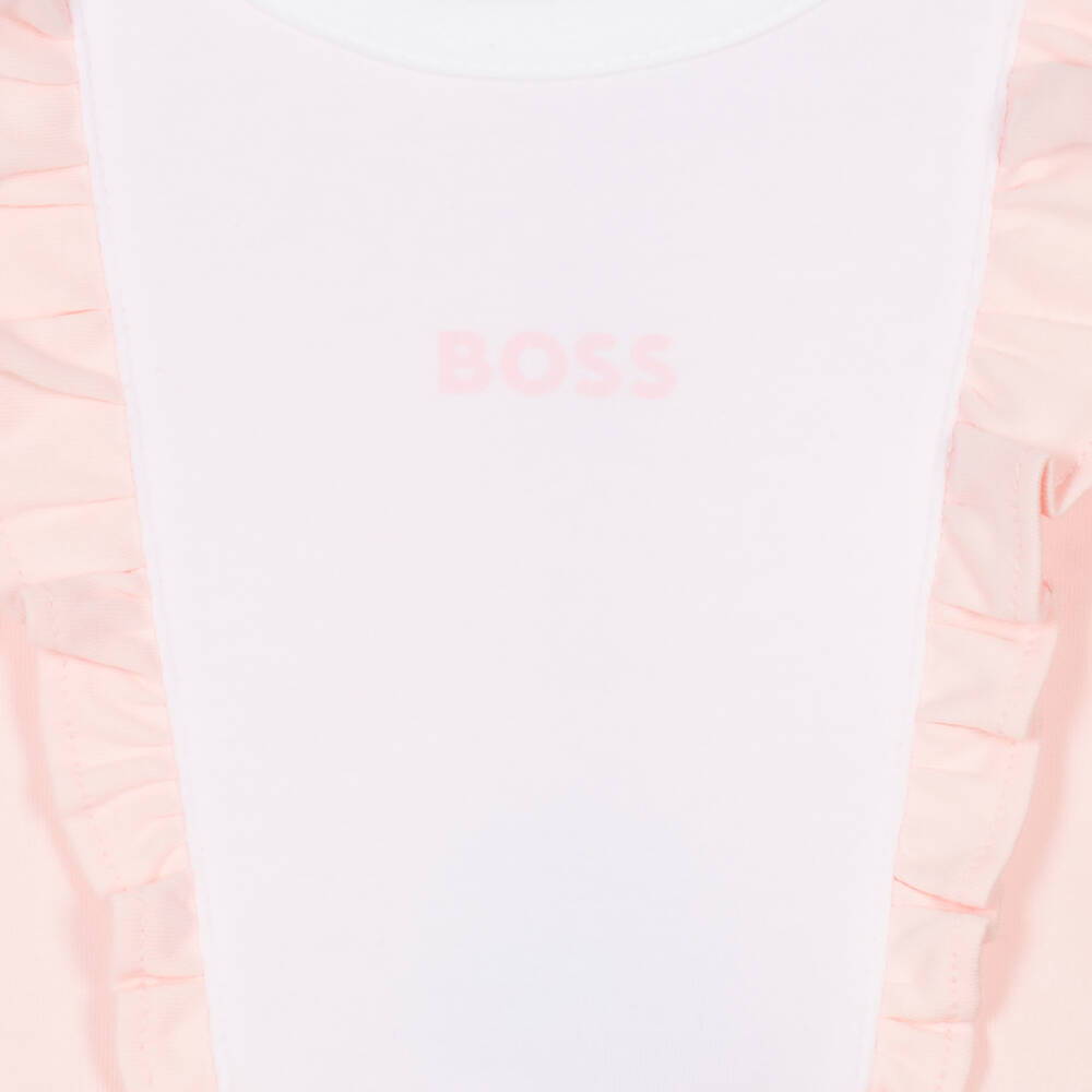 BOSS - Rosa Baumwollkleid für Mädchen | Childrensalon Outlet