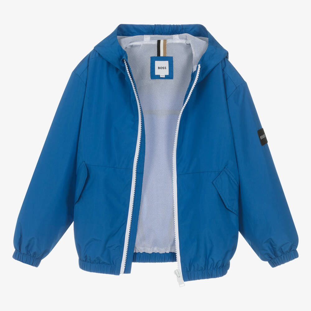 BOSS - Teen Boys Bright Blue Windbreaker Jacket | Childrensalon Outlet