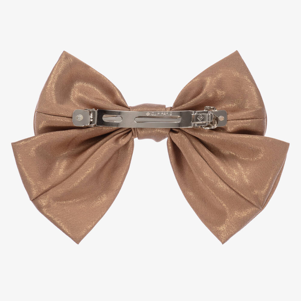 Bowtique London - Bronze Bow Hair Clip (19cm) | Childrensalon Outlet