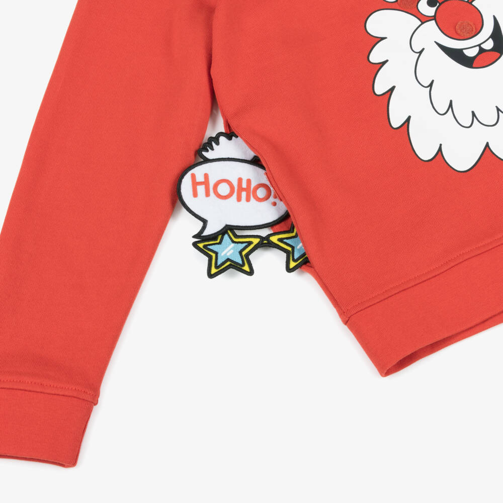 Stella McCartney Kids - Boys Red Cotton Interactive Santa Sweatshirt ...