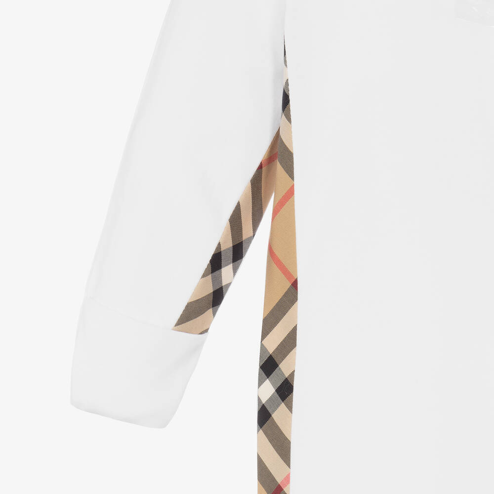 Burberry - White Cotton Check Babysuit Gift Set | Childrensalon Outlet