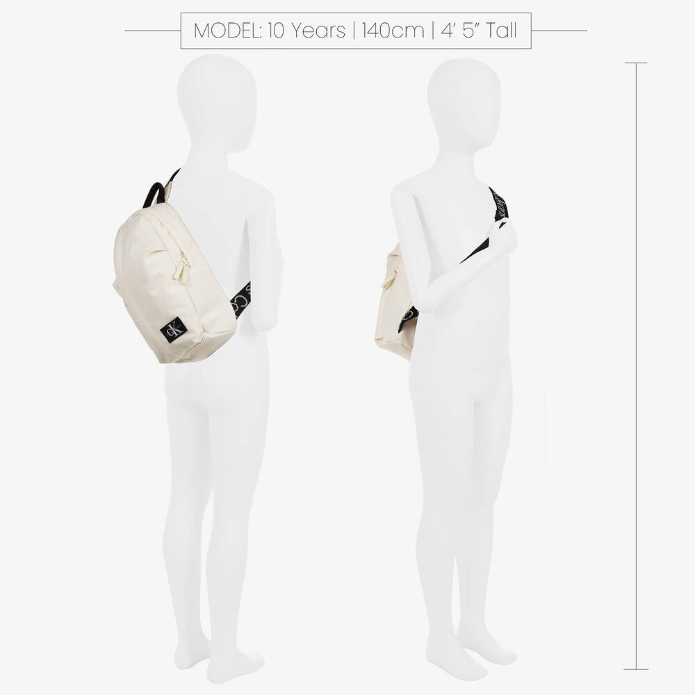 Calvin Klein Ivory Zip Up Backpack 30cm Childrensalon Outlet