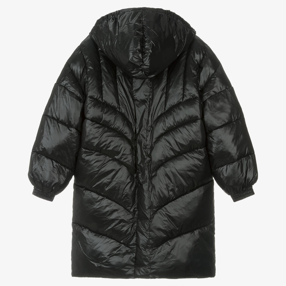 Calvin Klein - Teen Girls Black Monogram Puffer Coat | Childrensalon Outlet