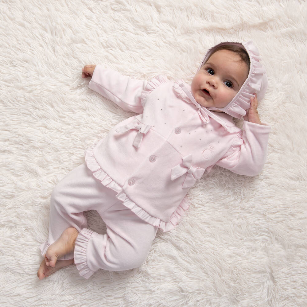 Caramelo Kids - Girls Pink Cotton Trouser Set | Childrensalon Outlet