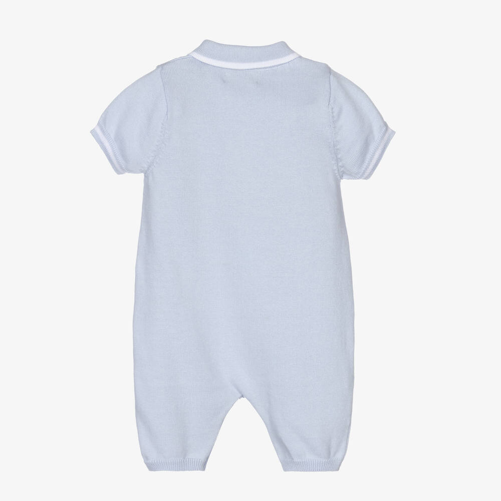 Caramelo Kids - Pale Blue Knitted Romper | Childrensalon Outlet