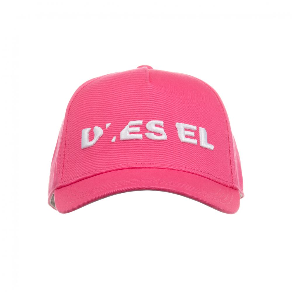 Diesel - Girls Pink Cotton Logo Cap | Childrensalon Outlet