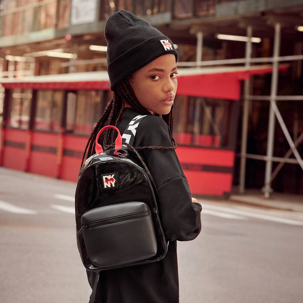 DKNY - Girls Black NY Heart Backpack | Childrensalon Outlet