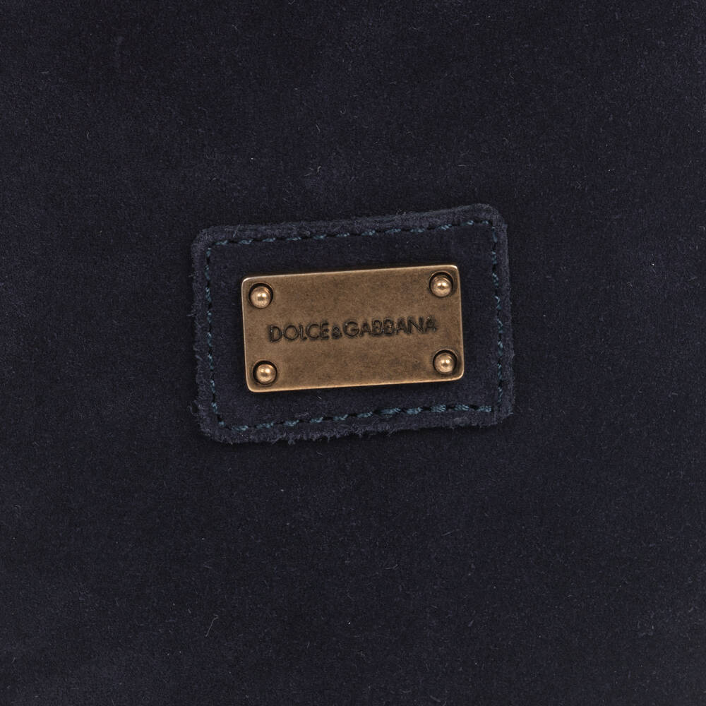 Dolce & Gabbana - Girls Navy Blue Suede Leather Boots | Childrensalon ...