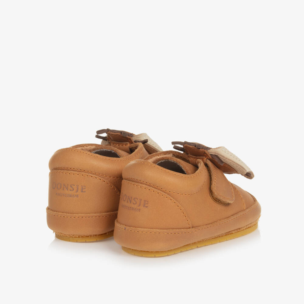 Donsje - Baby Brown Leather Bee Pre-Walker Shoes | Childrensalon Outlet