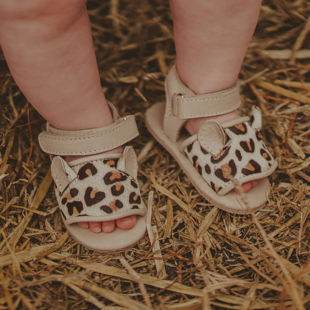 Donsje - Baby Girls Beige Leather Sandals | Childrensalon Outlet