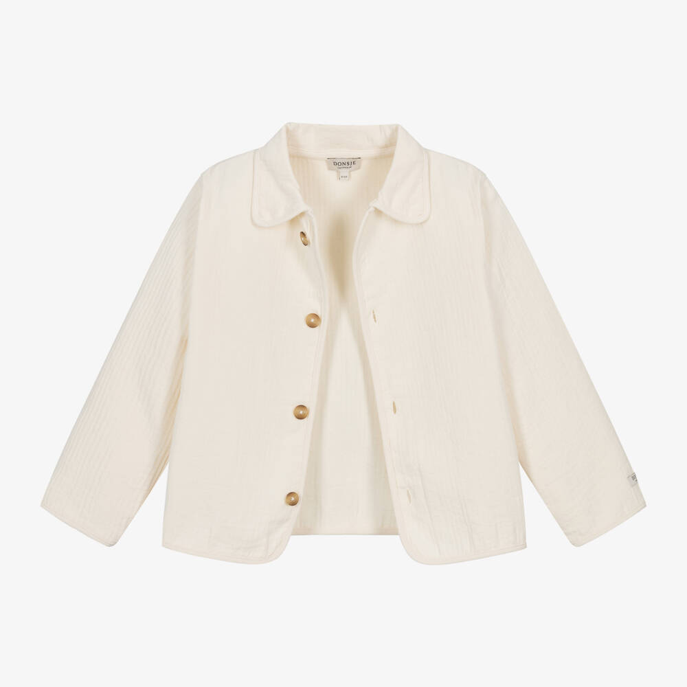 Donsje - Boys Ivory Cotton Jacket | Childrensalon Outlet
