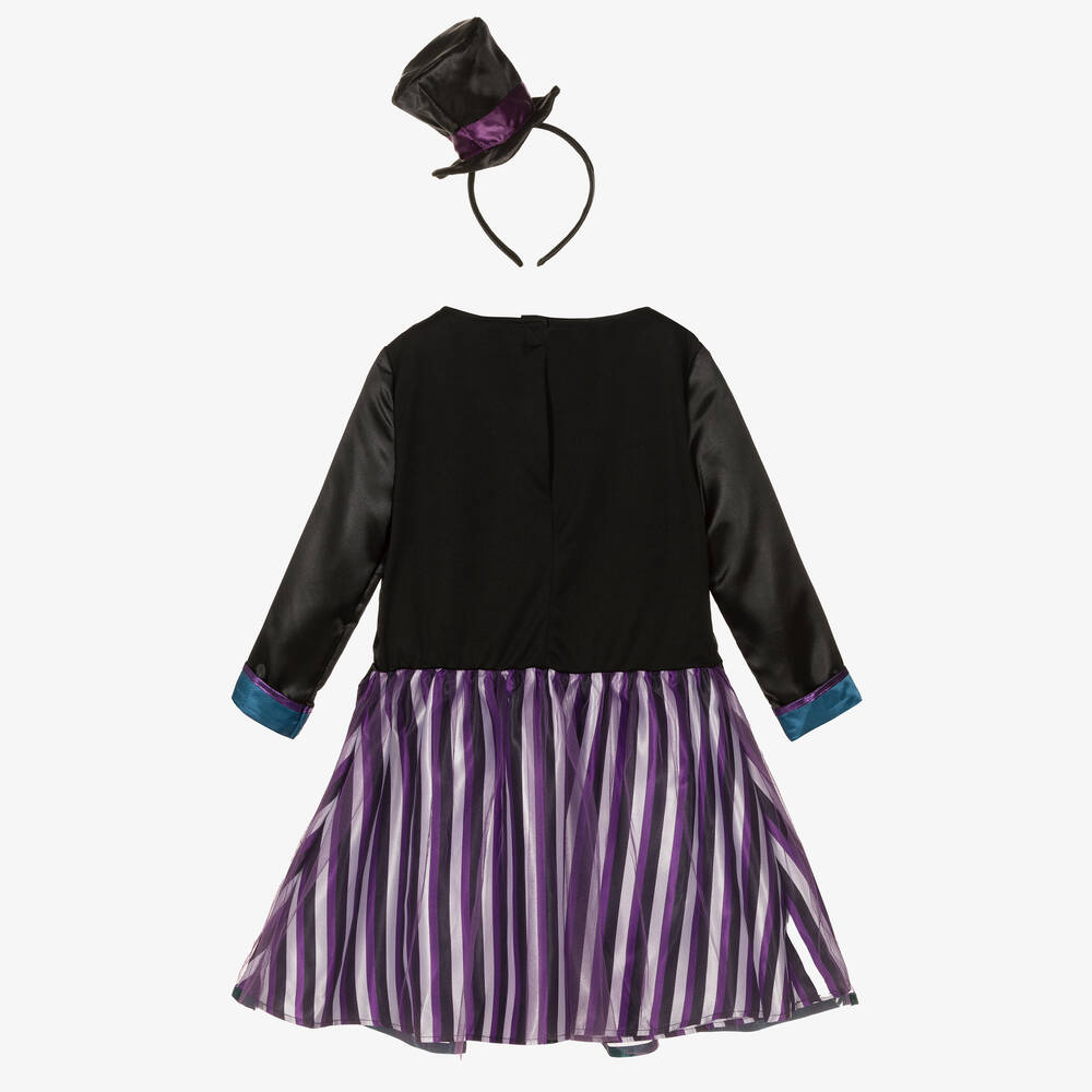 Dress Up By Design Girls Purple And Black Mad Hatter Costume