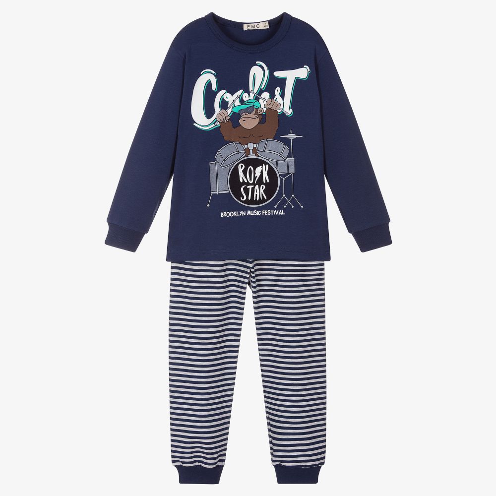 Everything Must Change - Boys Blue Cotton Pyjamas | Childrensalon Outlet
