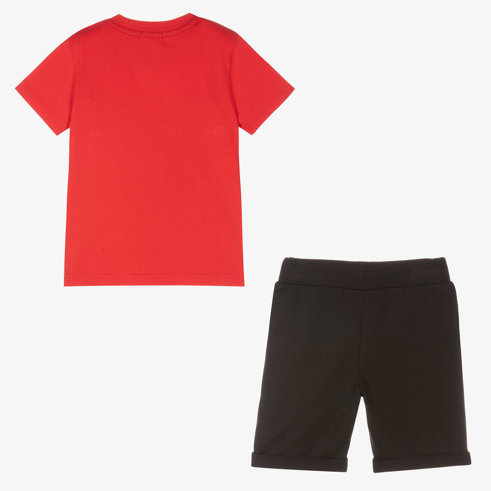 Everything Must Change - Boys Red & Black Cotton Shorts Set ...