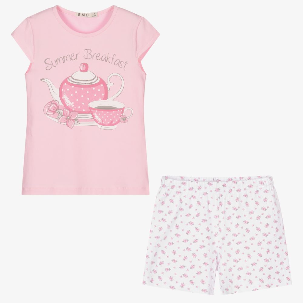 Everything Must Change - Pink & White Short Pyjamas | Childrensalon Outlet