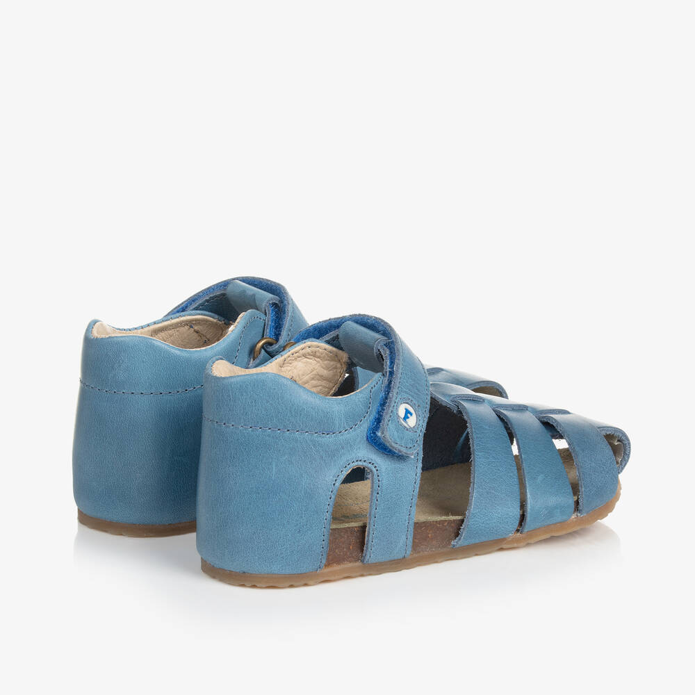 Falcotto by Naturino - Boys Blue Leather Cage Sandals | Childrensalon Outlet