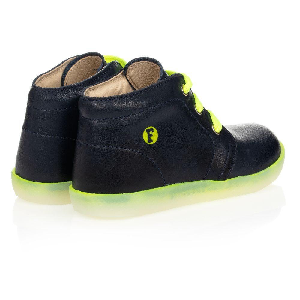 Falcotto by Naturino - Boys Blue Leather Trainers | Childrensalon Outlet