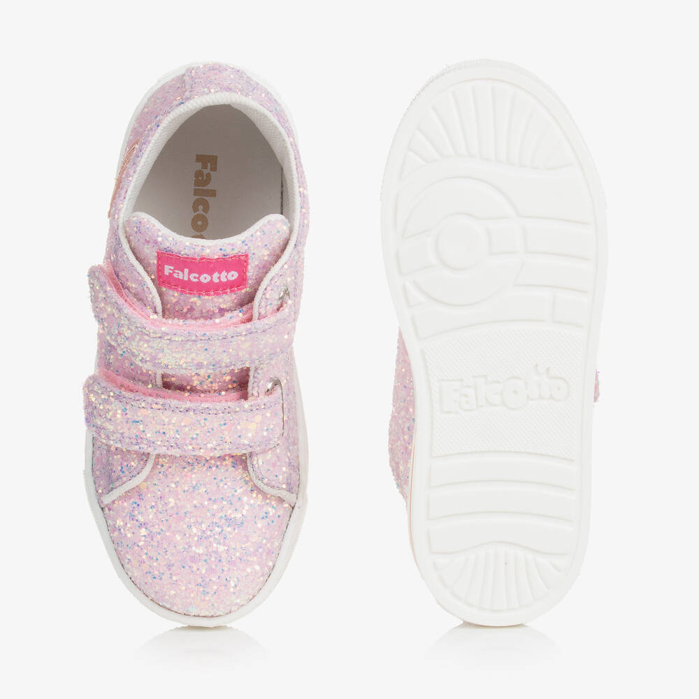 Falcotto by Naturino - Girls Pink Glitter Trainers | Childrensalon Outlet