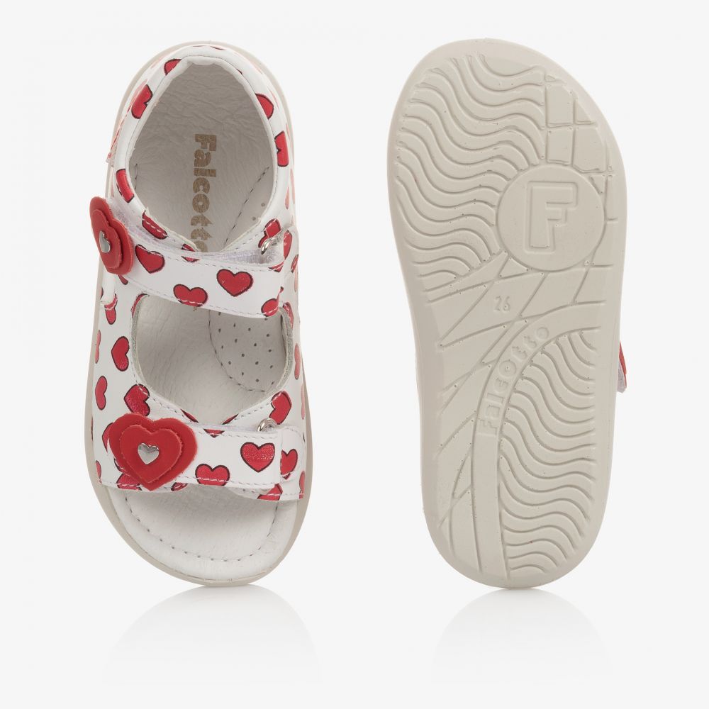 Falcotto by Naturino - White Velcro Leather Sandals | Childrensalon Outlet