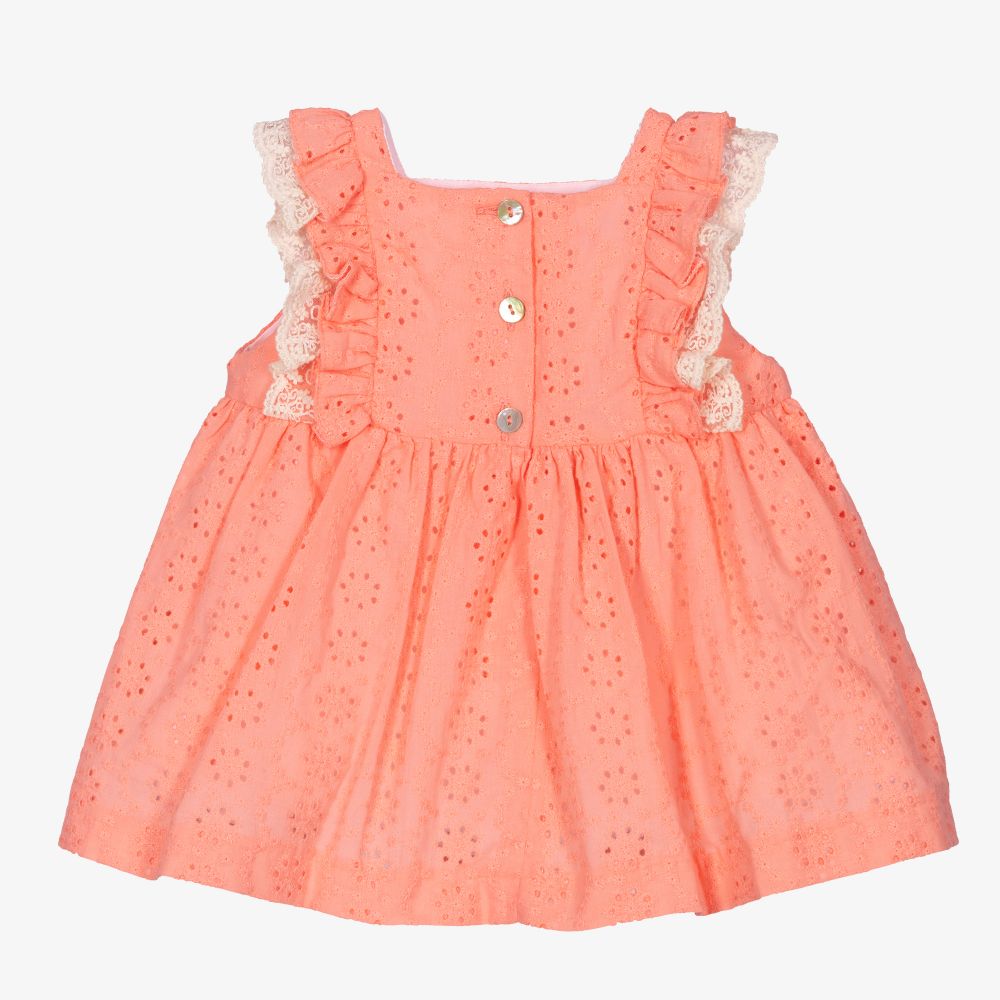 Foque - Baby Coral Pink Dress Set | Childrensalon Outlet