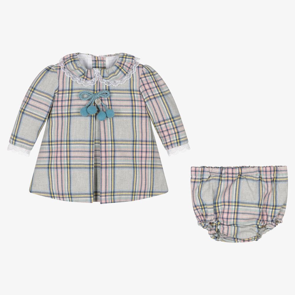 Foque - Baby Girls Grey Check Twill Dress | Childrensalon Outlet Foque - Baby Girls Grey Check Twill Dress | Childrensalon Outlet
